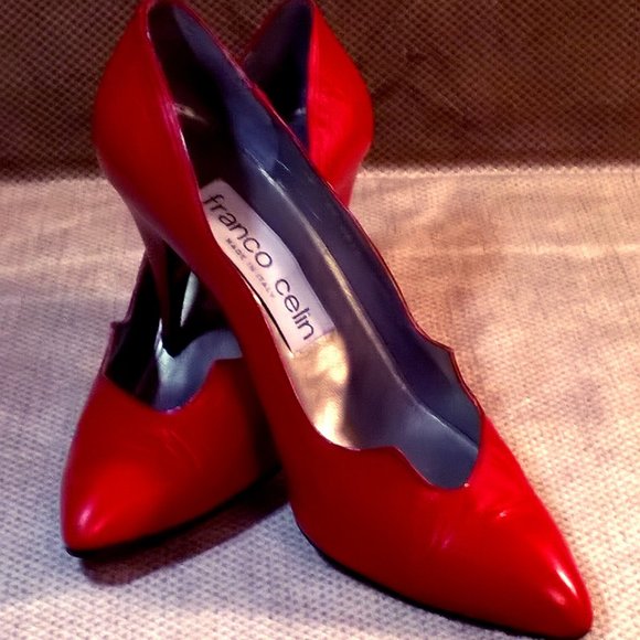 Franco Celin | Shoes | Franco Celin Red Flame Edge Design High Heels ...